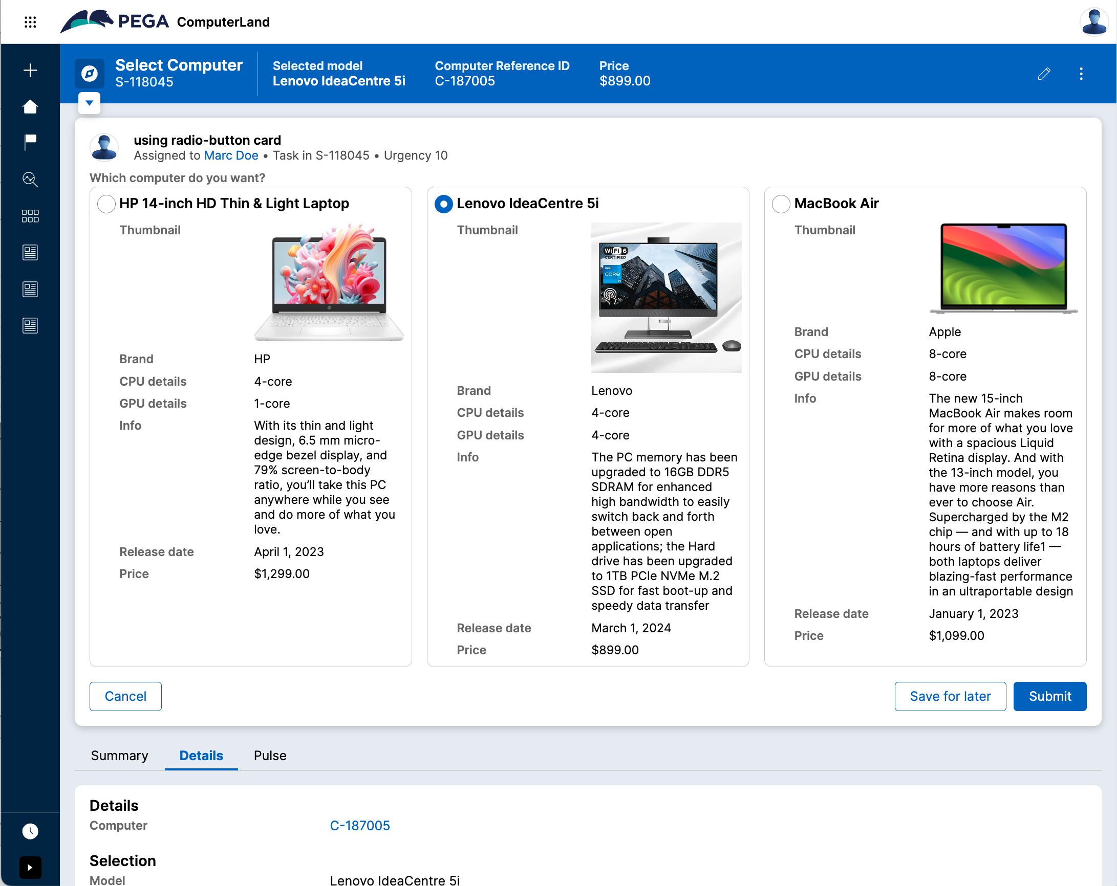 How To Implement The Compare And Select Pattern In Constellation Ui Support Center